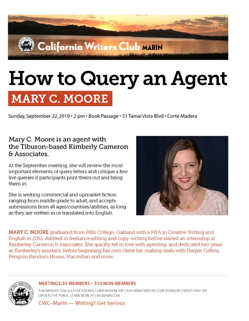 Mary C. Moore on ‘How to Query an Agent’ September 22 | California ...